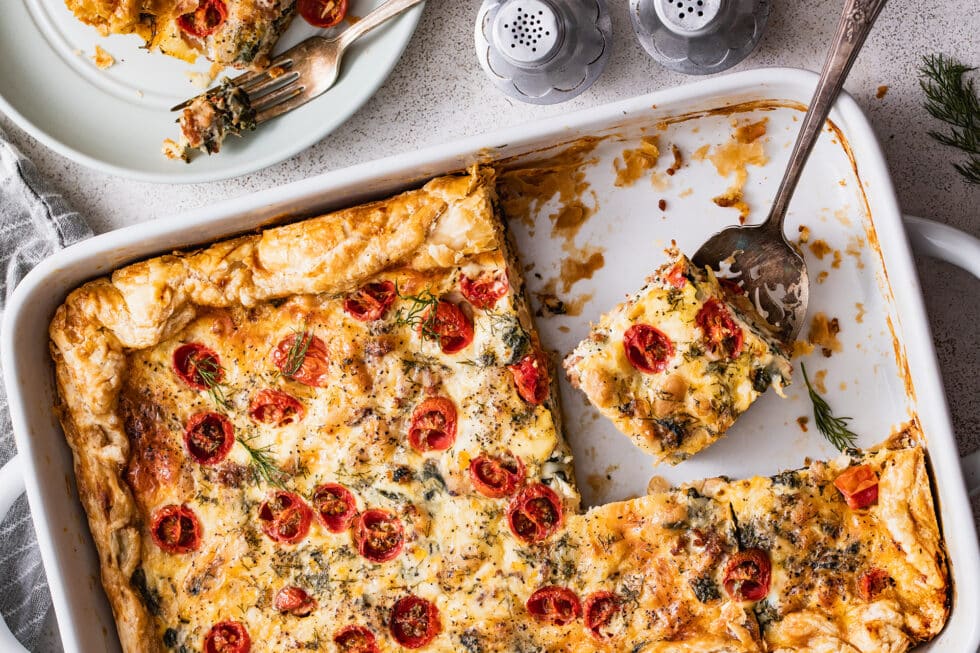 Sausage and Bean Breakfast Tart - Think Pink Pick Pork